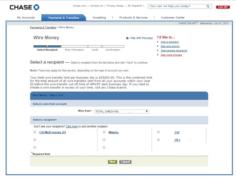 Chase Bank Wire Transfer アメリカから日本への送金 ＃2 送金通貨を選ぶ | シングルマザー波乱万丈アメリカでの起業へ ...